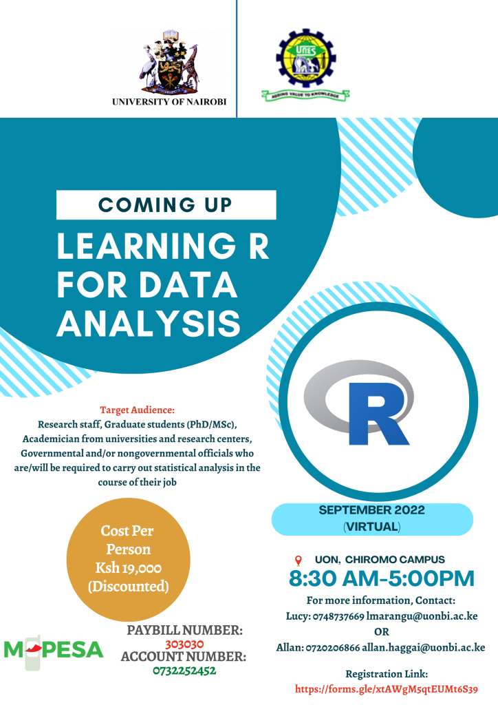 REGISTRATION: LEARNING R FOR DATA ANALYSIS – University of Nairobi ...